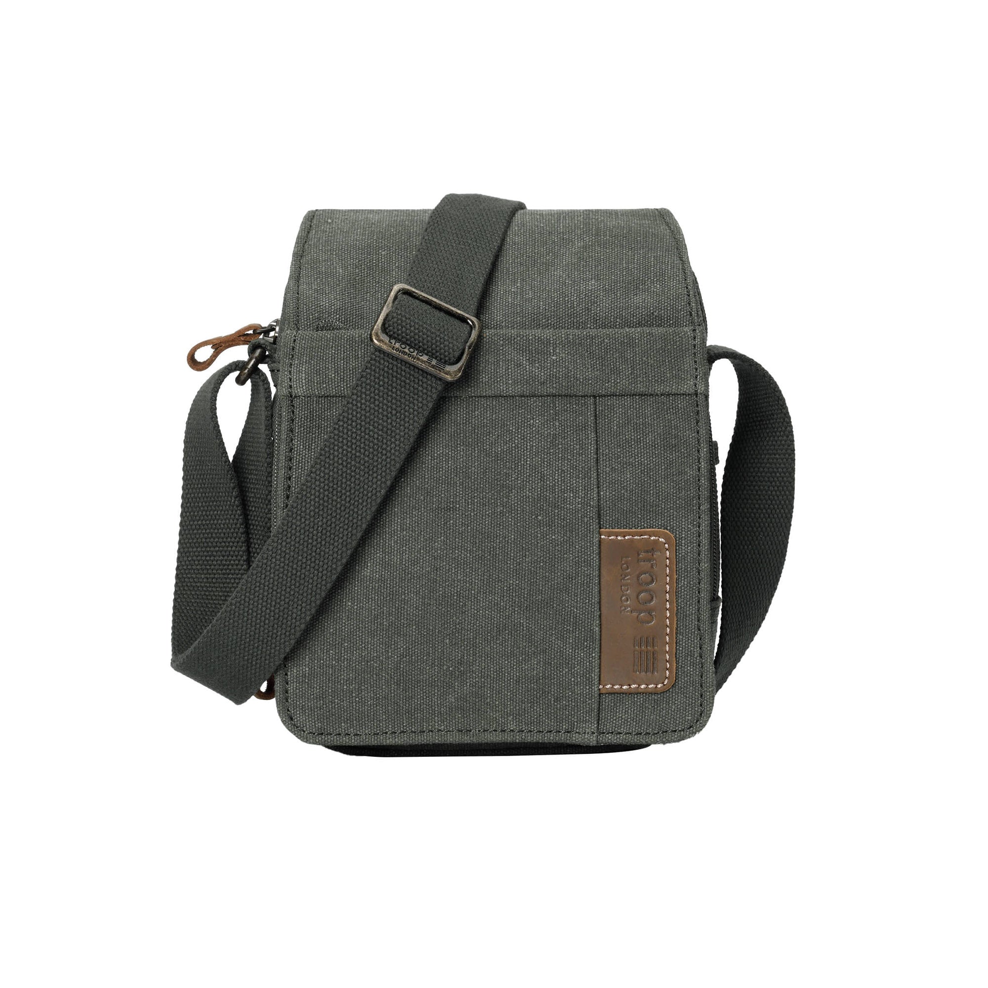 Classic Small Flap Front Body Bag - Green Canvas Backpack – Premium ...