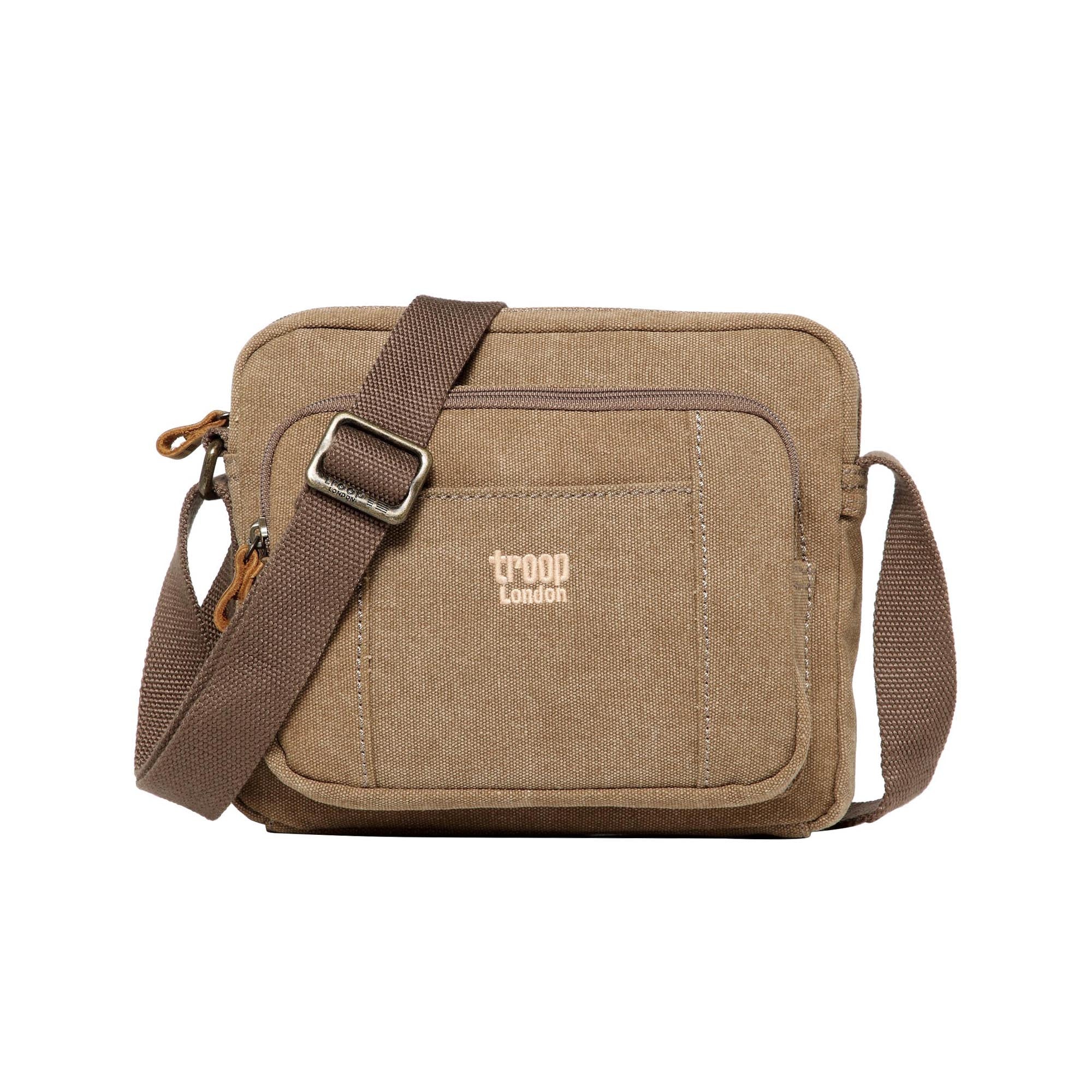 Classic Zip Top Small Satchel – Brown Canvas Backpack – Premium Travel ...
