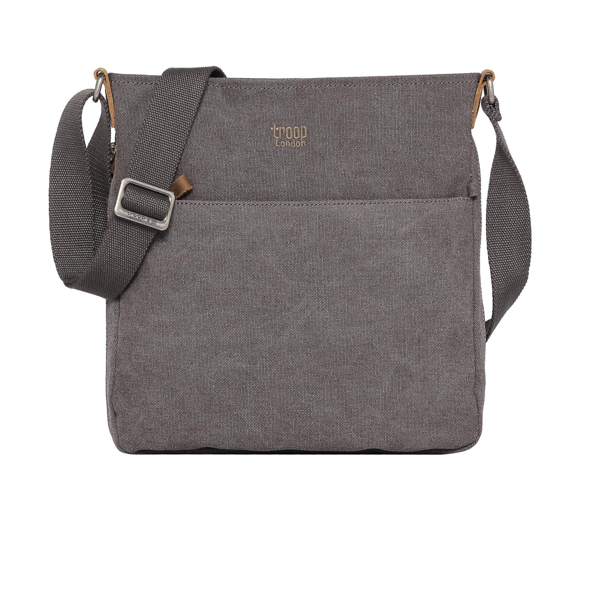 Classic Zip Top Shoulder Bag - Charcoal Canvas Backpack – Premium ...