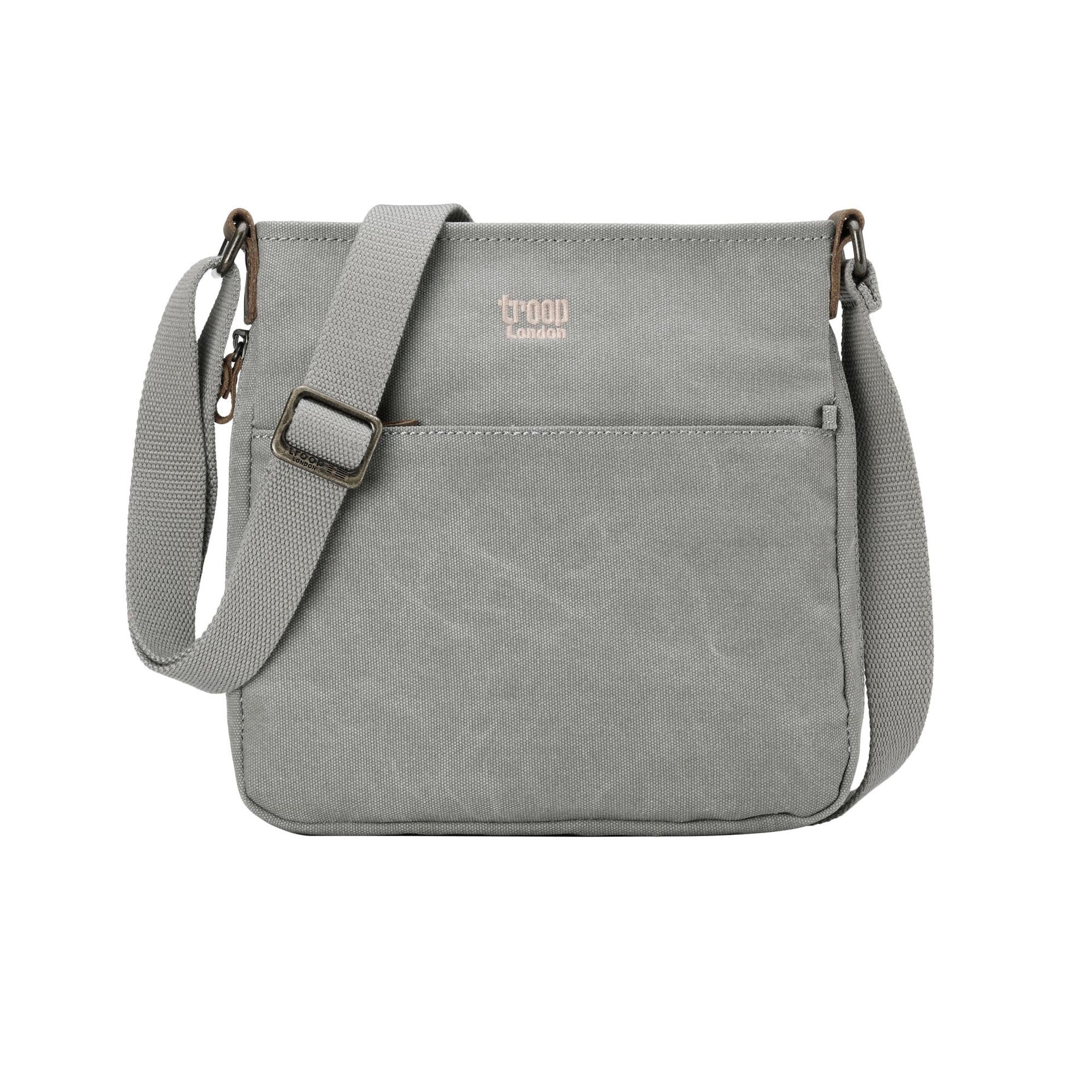 Classic Small Zip Top Shoulder Bag - Ash Grey Canvas Backpack – Premium ...