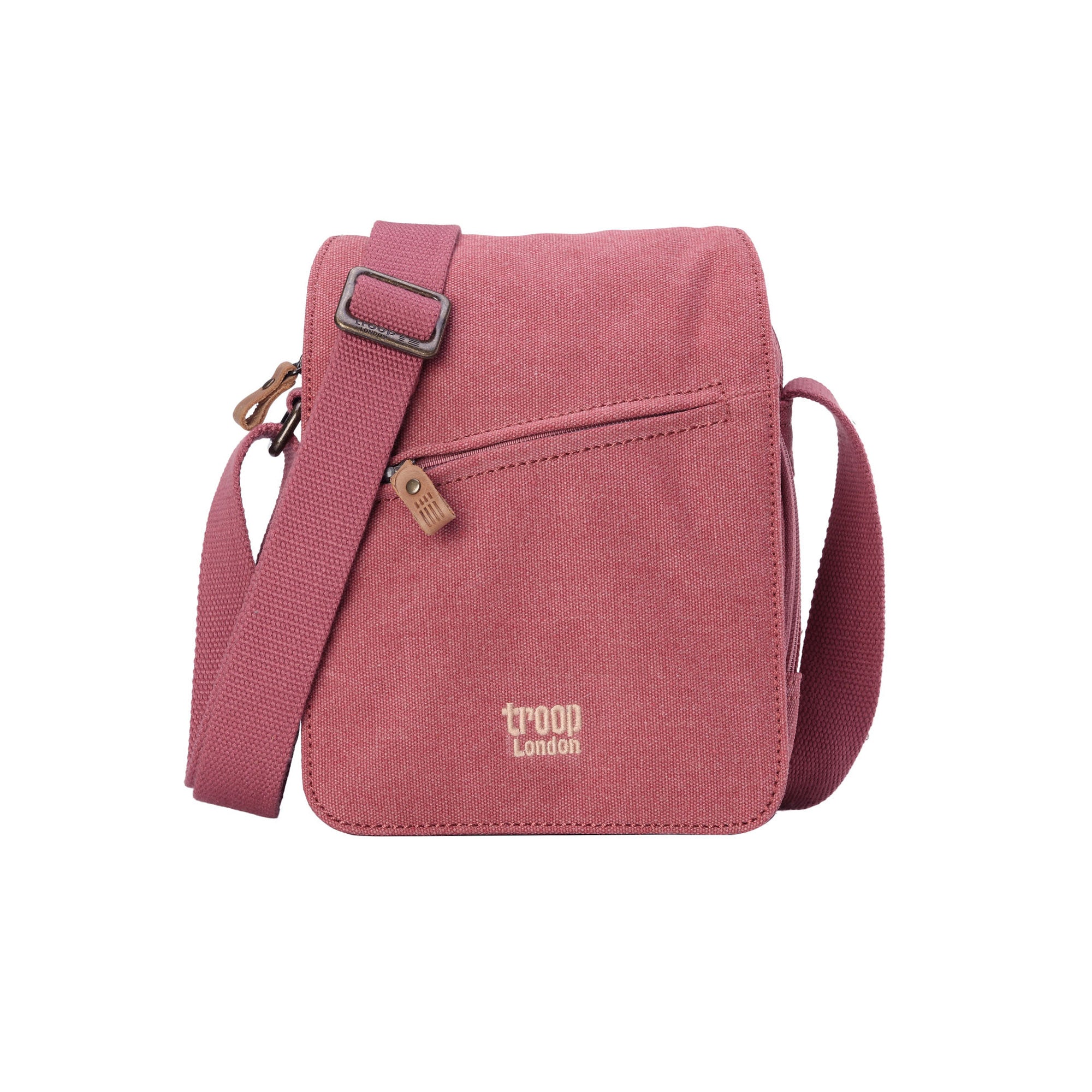 Classic Small Zip Front Cross Body Bag - Pink Canvas Backpack – Premium ...