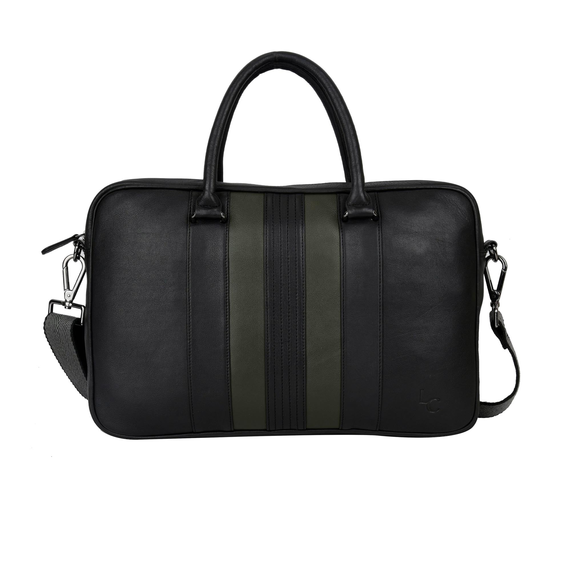 Spar Document Bag - Black/Green | Zany
